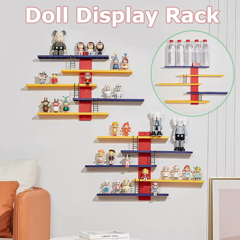 5 Tiers Wall Mounted Display Stand Figures Blind Box Doll Display ...