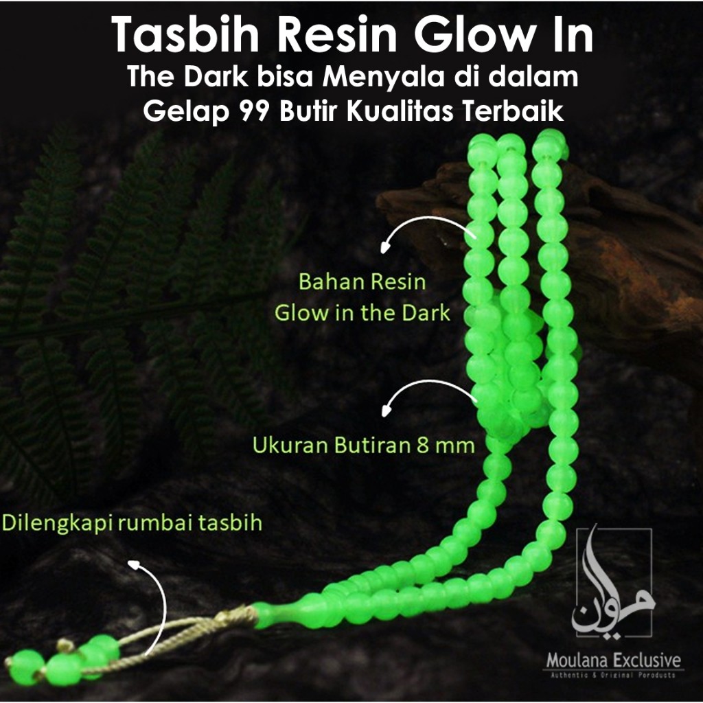 Tasbih Resin Glow In The Dark bisa Menyala di dalam Gelap 99 Butir ...