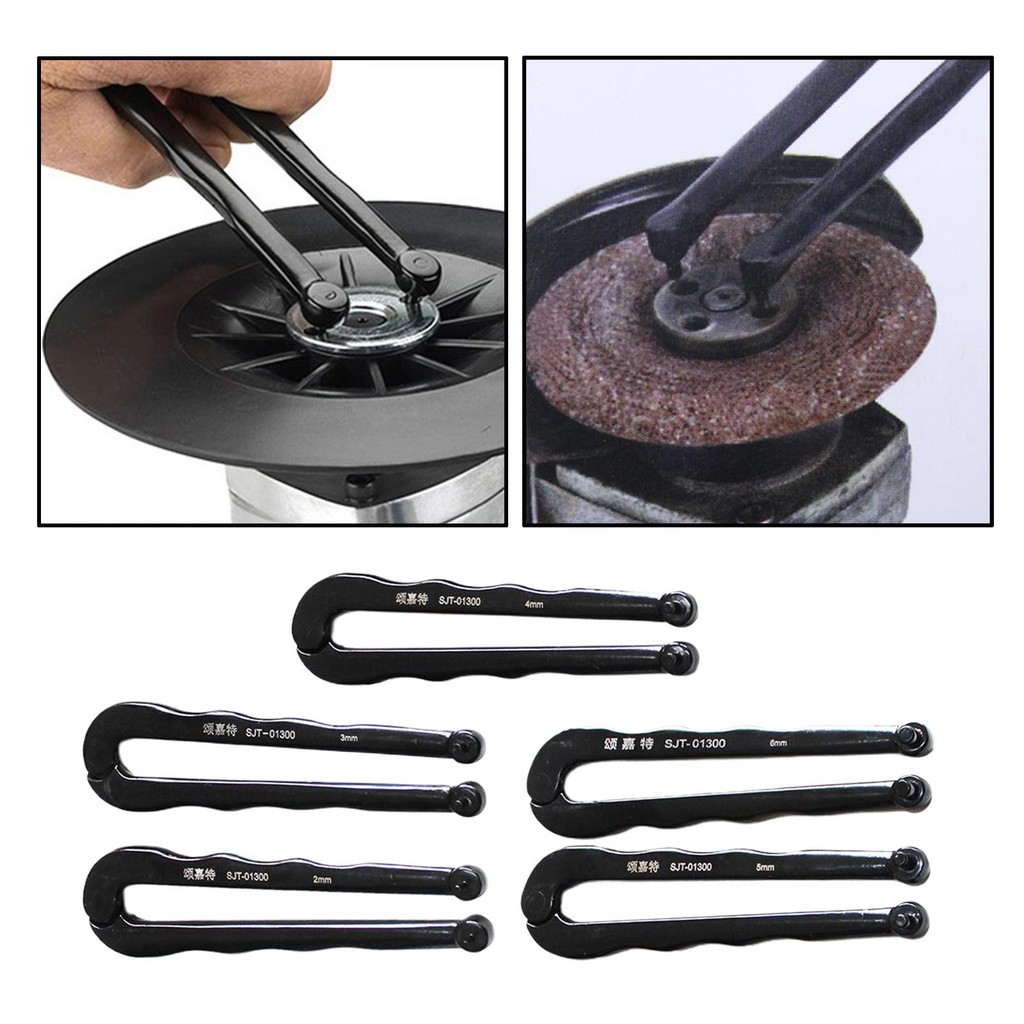 [ Black Finish Steel Adjustable Face Spanner Wrench Pin Plier Round Nut ...