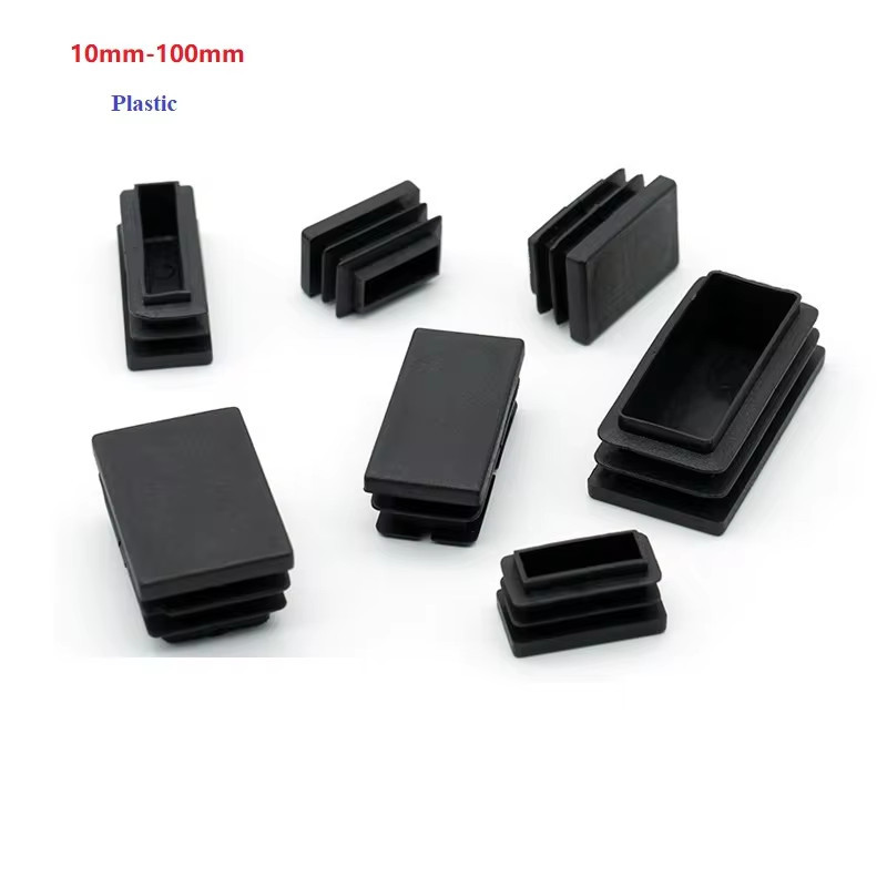 PE Black Plastic Blanking End Caps Rectangular Pipe Tube Cap Insert ...