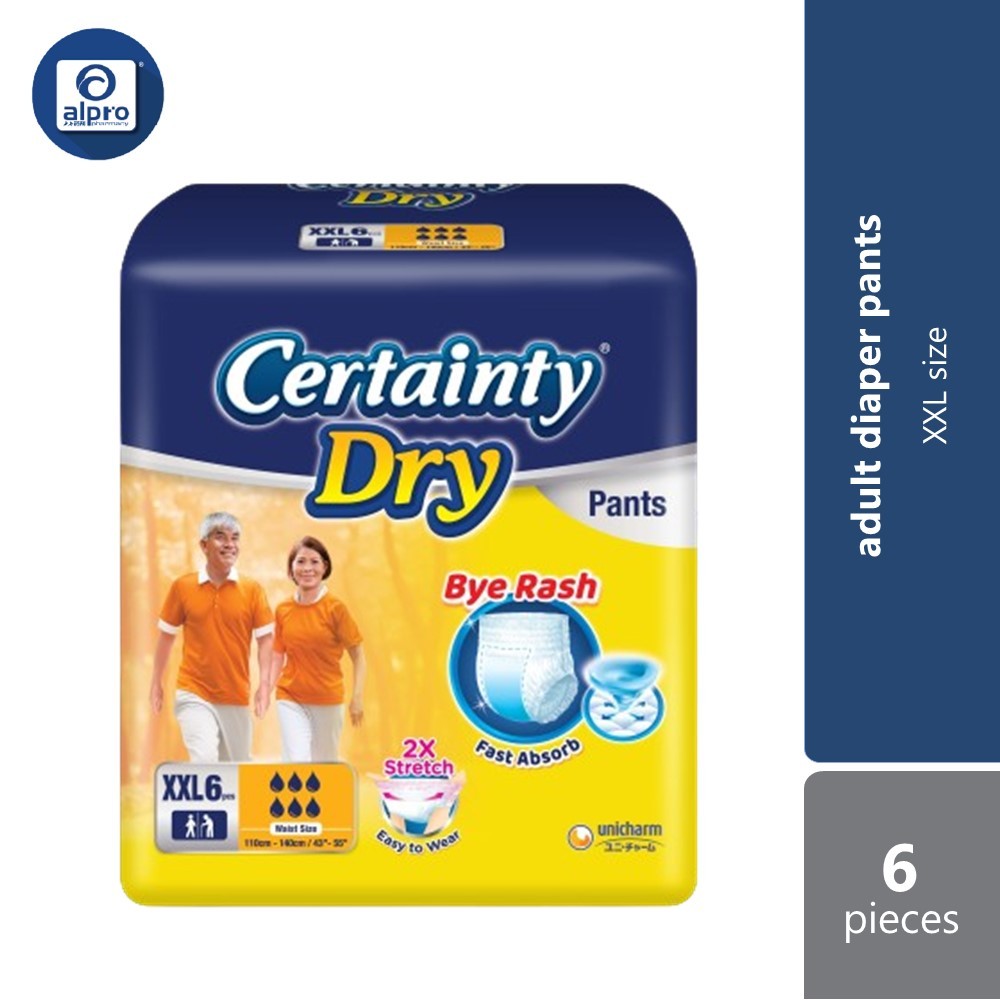 Certainty Drypants Adult Diaper XXL 6s | Comfortably Slim | Shopee Malaysia