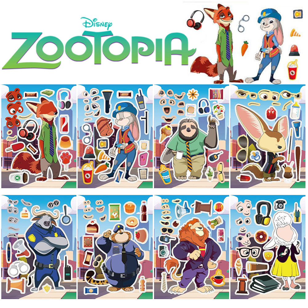 8pcs Disney Animation Zootopia Series Nick·Wilde and Judy Hopps Puzzle ...