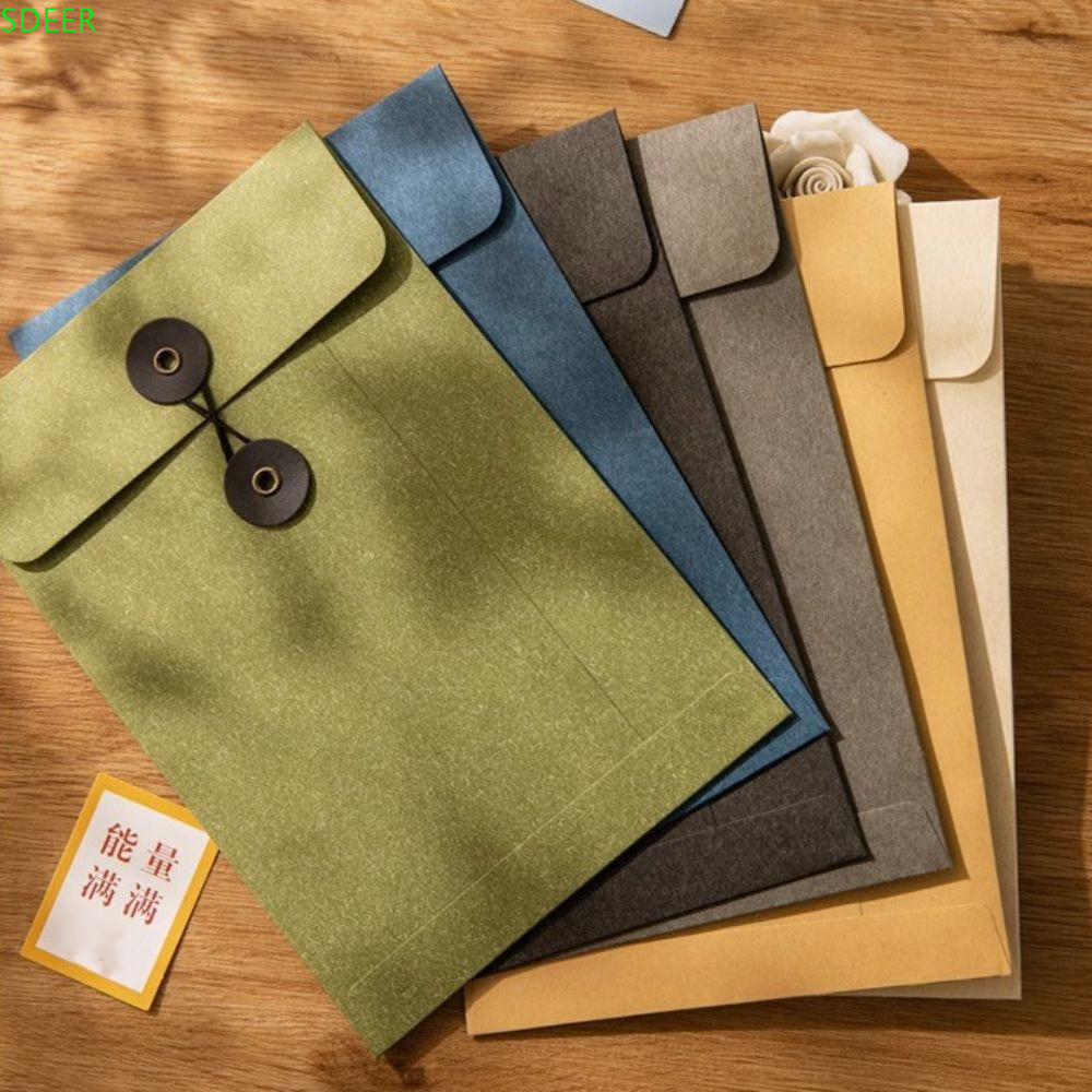 SDEER Kraft Paper Envelopes, A4/A5 with String Tie Closure Clasp ...