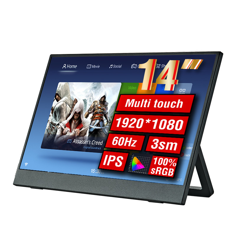 Anmite 14" Touch Portable Monitor 1080P for Laptop Usb Type-c HDMI ...