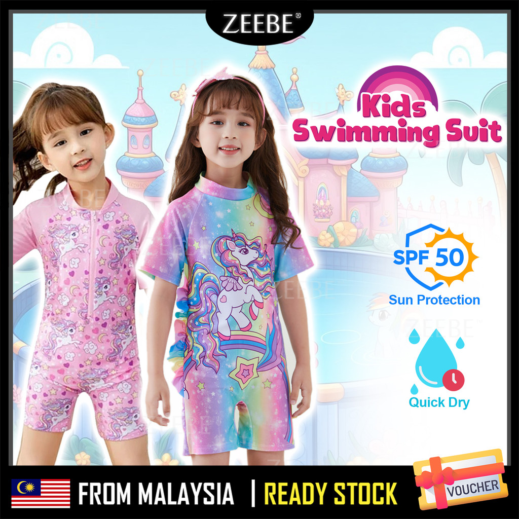 ZEEBE Girl Swimming Suit Kid Swimsuit Kids Girls Swimwear Baju Renang ...