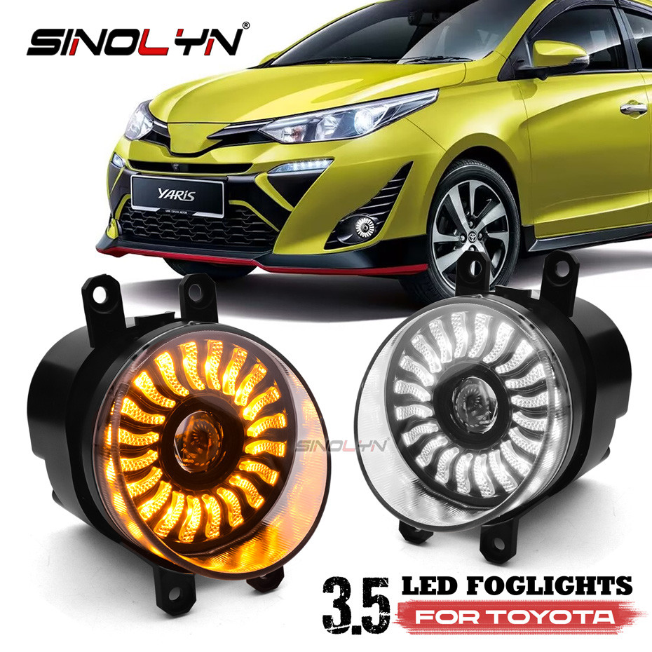 LED DRL Fog Lamps Projector Lens For Toyota Corolla/ Vios/ Innova/ Aygo ...