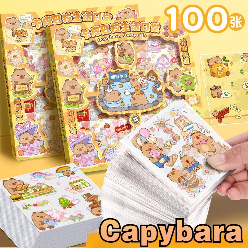 Capybara Sticker Waterproof Sticker Cute Capybara Handbook Sticker ...