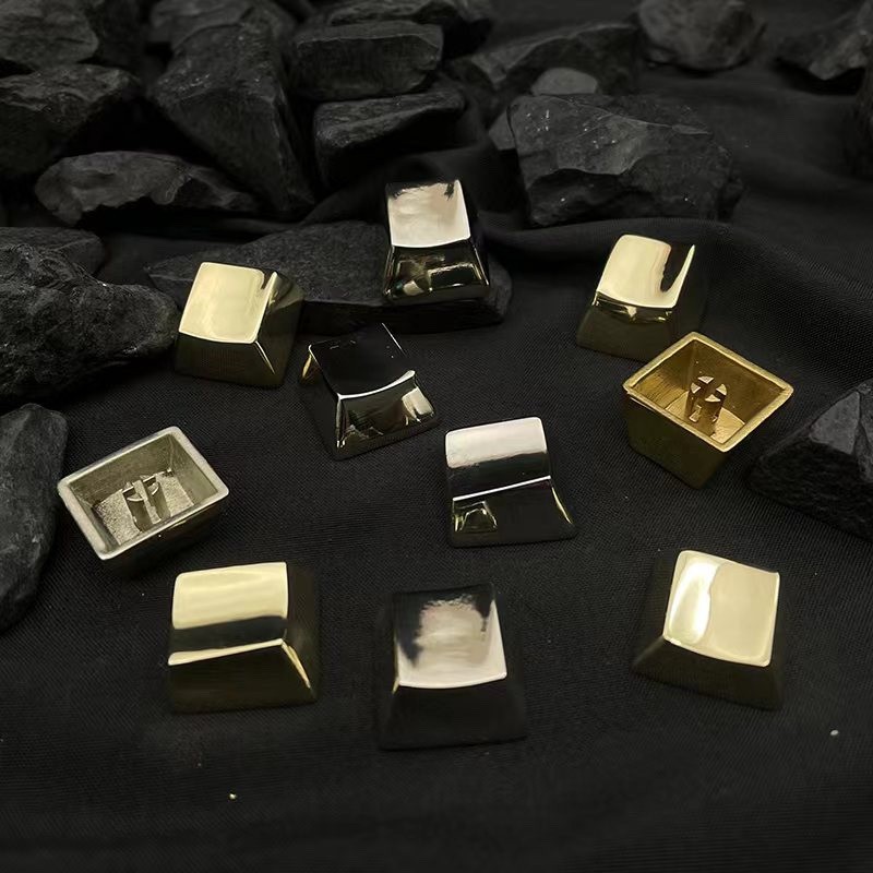Pure Copper No Lettering Glossy Metal Keycap Surface Smooth Feel Cross ...