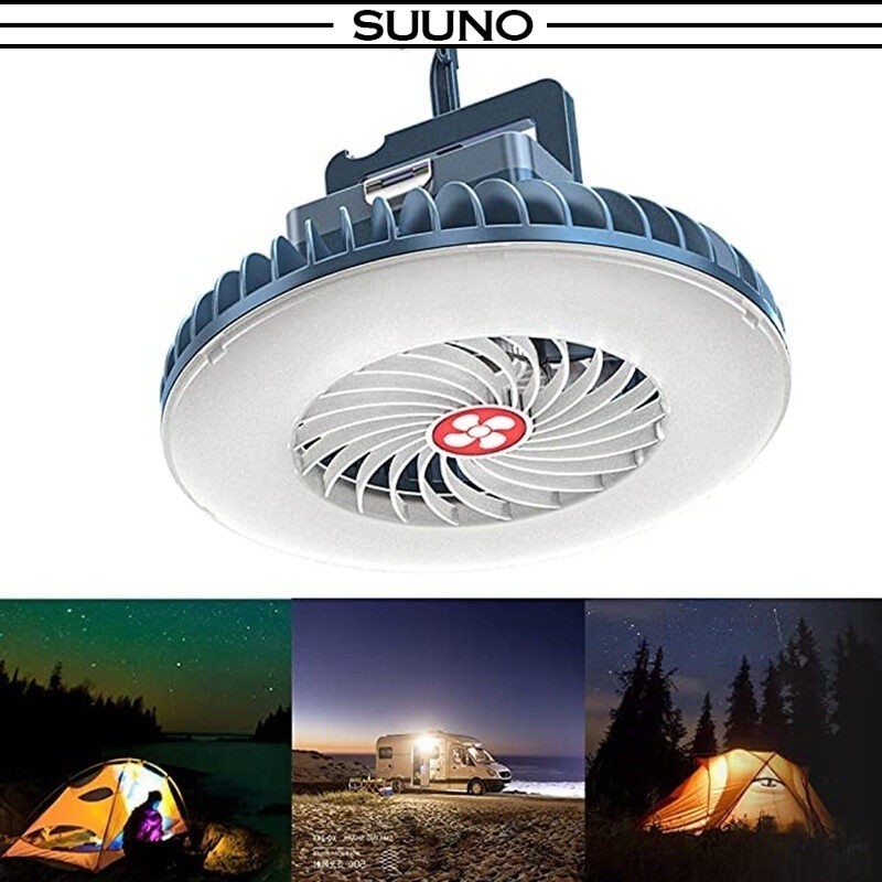2 IN 1 LED Camping Fan Light - Rainproof Tent Fan with USB Charging ...