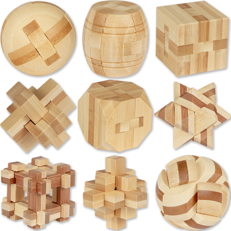 【Ship From MY】Wooden Luban Lock IQ Brain Teaser Educational Toy Kids ...