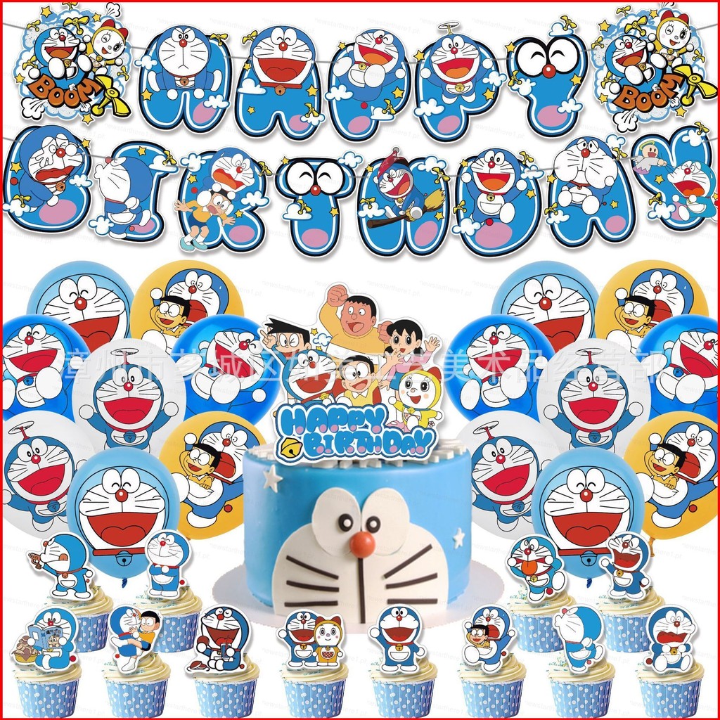 Jason Doraemon Pokonyan Themed Decoration birthday Celebrate Party ...