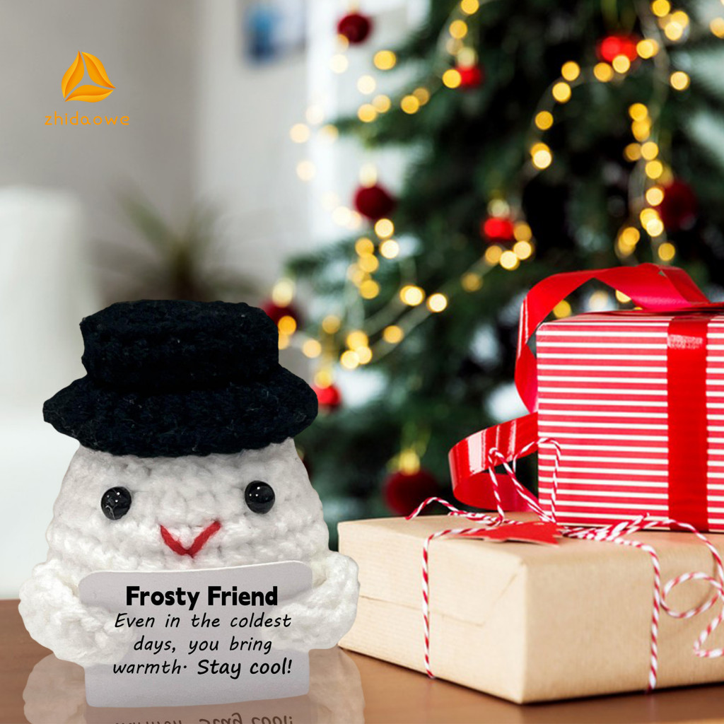 zhidaowe Positive Message Card Cute Crochet Doll Gift Happy Knitted ...