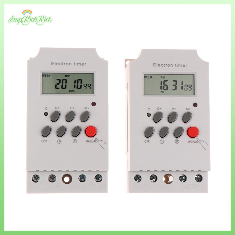 ERHK> Din Rail Digital Weekly Timer DC 12V 24V Input Programmable Relay Clock Control 24hrs Mini ...