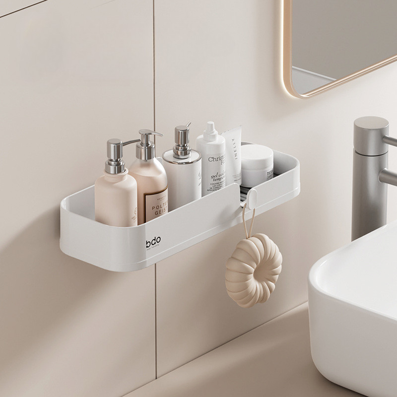 Shampoo Storage Rack Bathroom Wall Mounted No Drill Shampoo Bottle ...