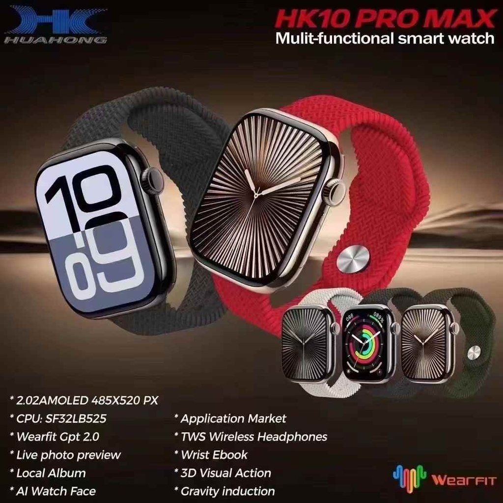 HK10 Pro Max AMOLED Smart Watch 46mm Photo Album Men Local Music TWS ...