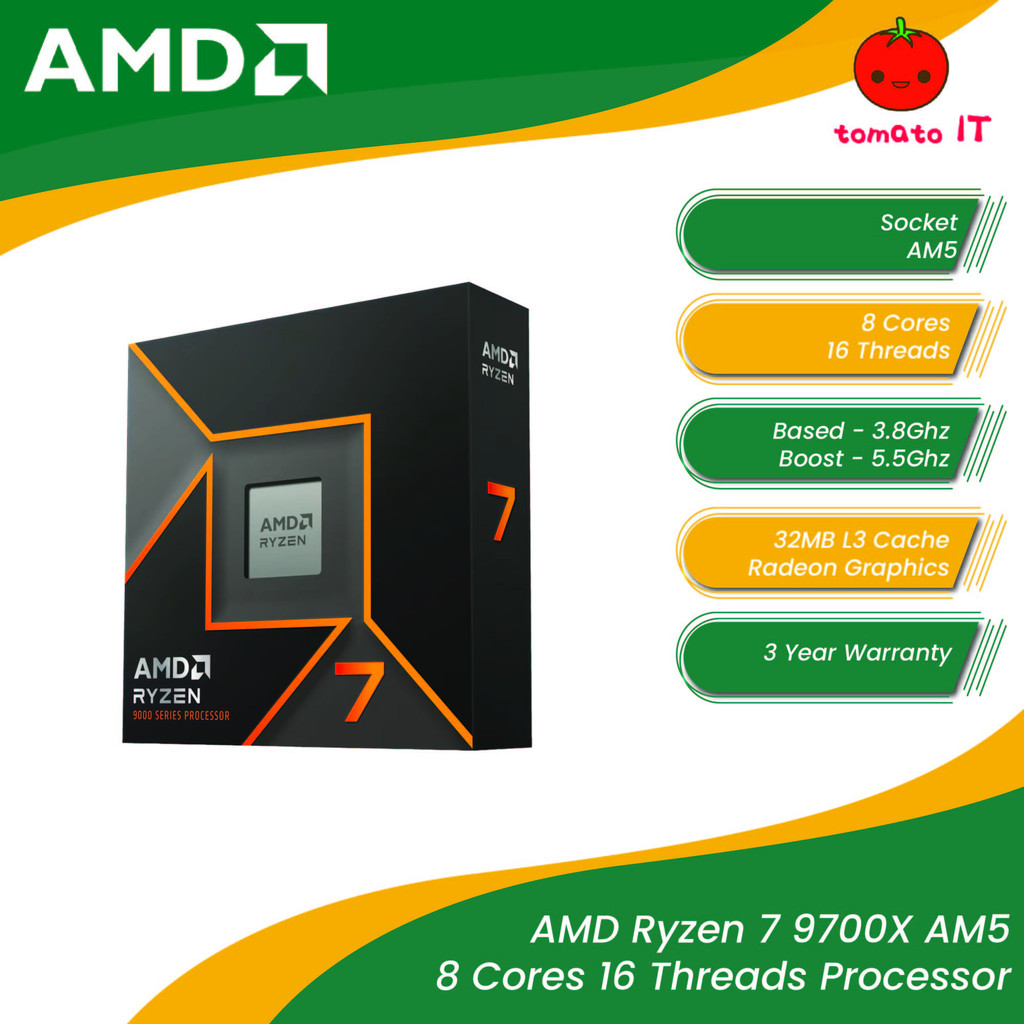 AMD Ryzen 7 9700X AM5 8 Cores 16 Threads Processor | Shopee Malaysia