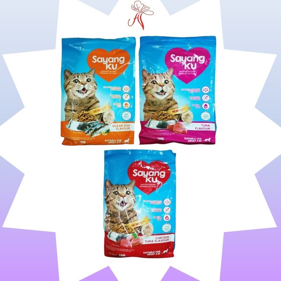 SAYANGKU Cat Dry Food Ocean Fish/Tuna/Chicken Tuna (1kg) | Shopee Malaysia