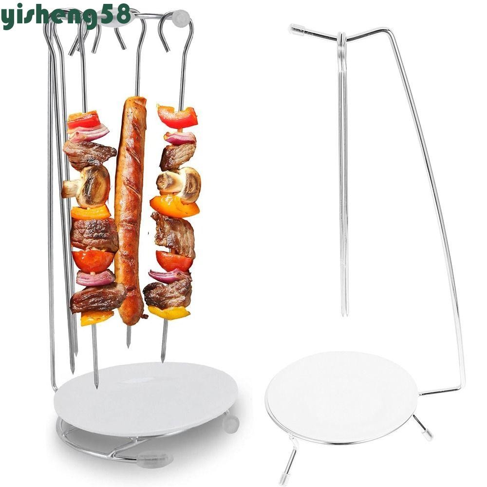 YISHENG Vertical Roaster, Reusable Detachable BBQ Skewer Set, Portable ...