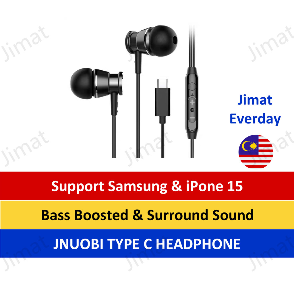 JNUOBI YX79C Premium Type C Earphone USB C with microphone mic wire USB ...