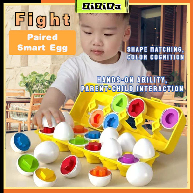 6/12PCS Matching Egg Toys Color & Shape Recoginition Sorter Puzzle for ...