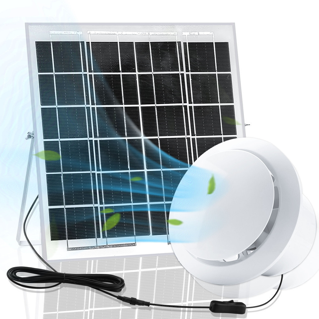 DC Solar Air Fan Mini ekzos Fan6 ekzos kipas bilik mandi berkuasa 8W ...