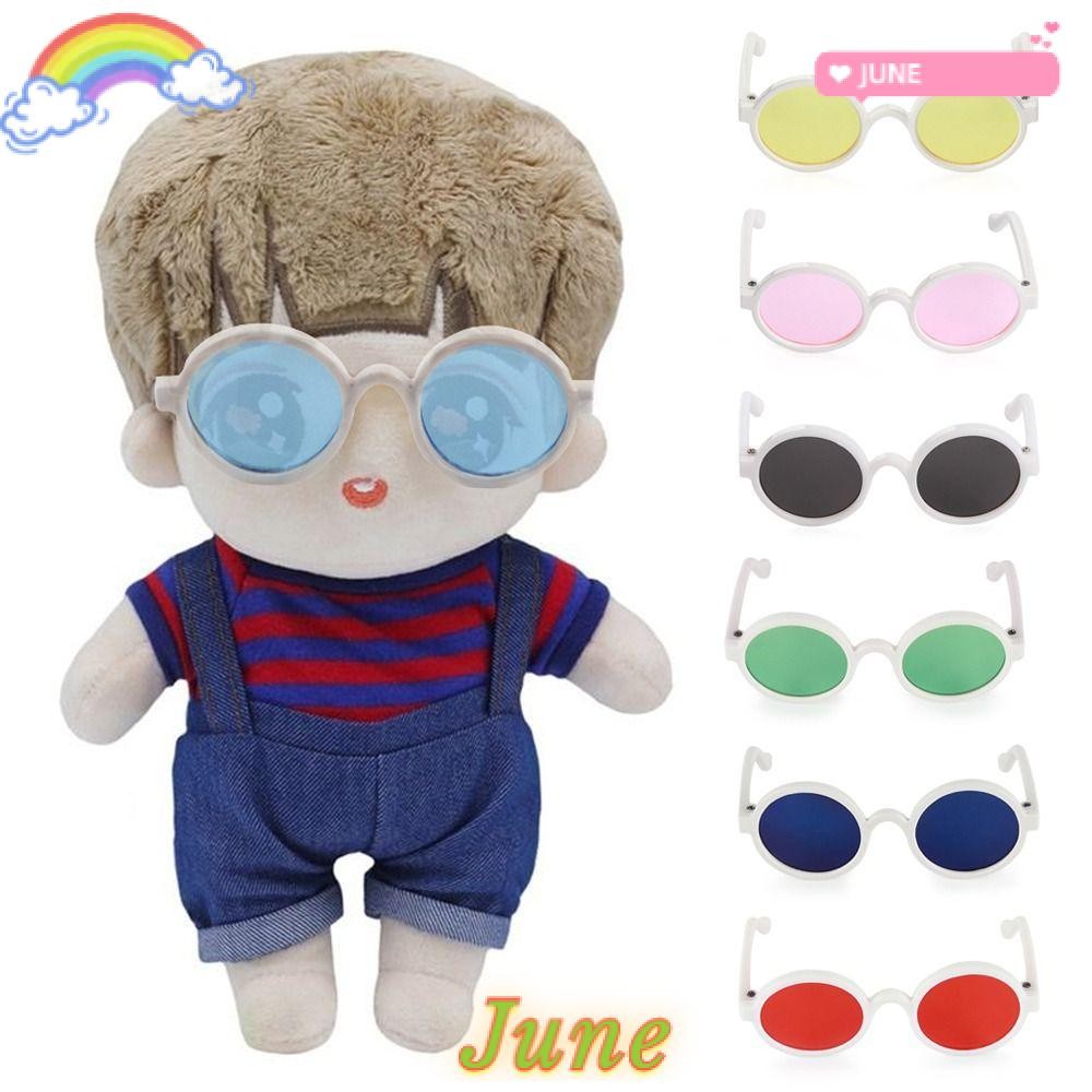 JUNE1 Labubu Doll Eyewear, Round Frame Resin Plush Labubu Doll Glasses ...