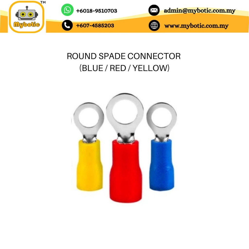 ROUND SPADE CONNECTOR (BLUE / RED / YELLOW) | Shopee Malaysia
