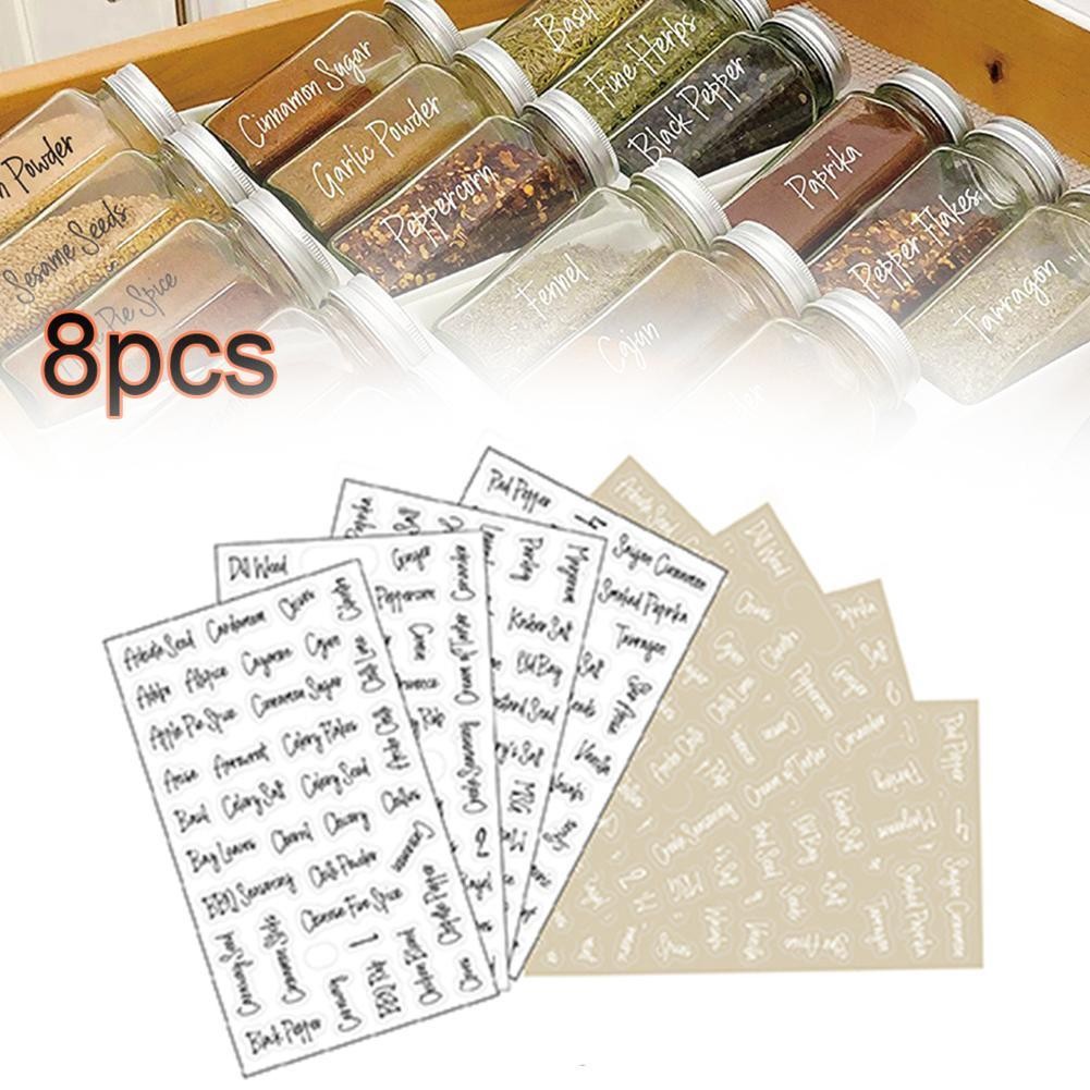 Farmhouse Pantry Labels 8 Sheets Transparent Waterproof Pantry Stickers ...