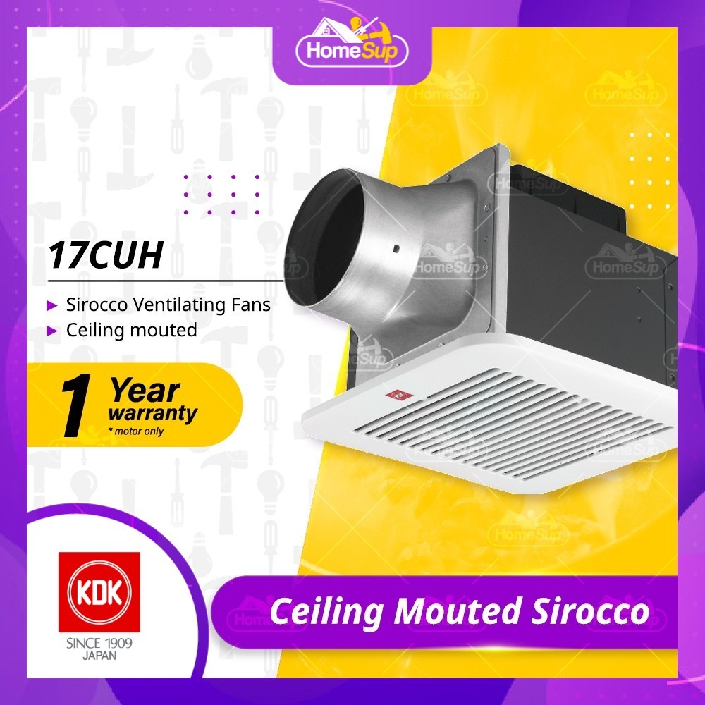 KDK Ventilator Exhaust Fan 17cuh - Ceiling Mounted, Duct Type, Sirocco ...