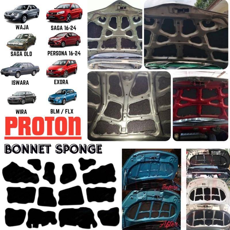 PROTON Bonnet Cover Sponge Mat Soundproof Vibration Span DIY Heat ...
