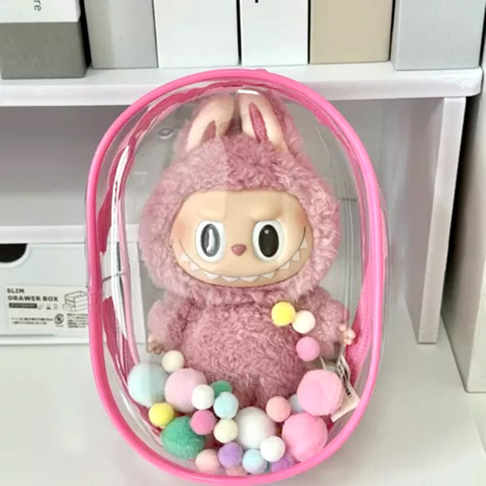 PVC Labubu Doll Protective Bag Portable Labubu Doll Bag Case For Doll ...