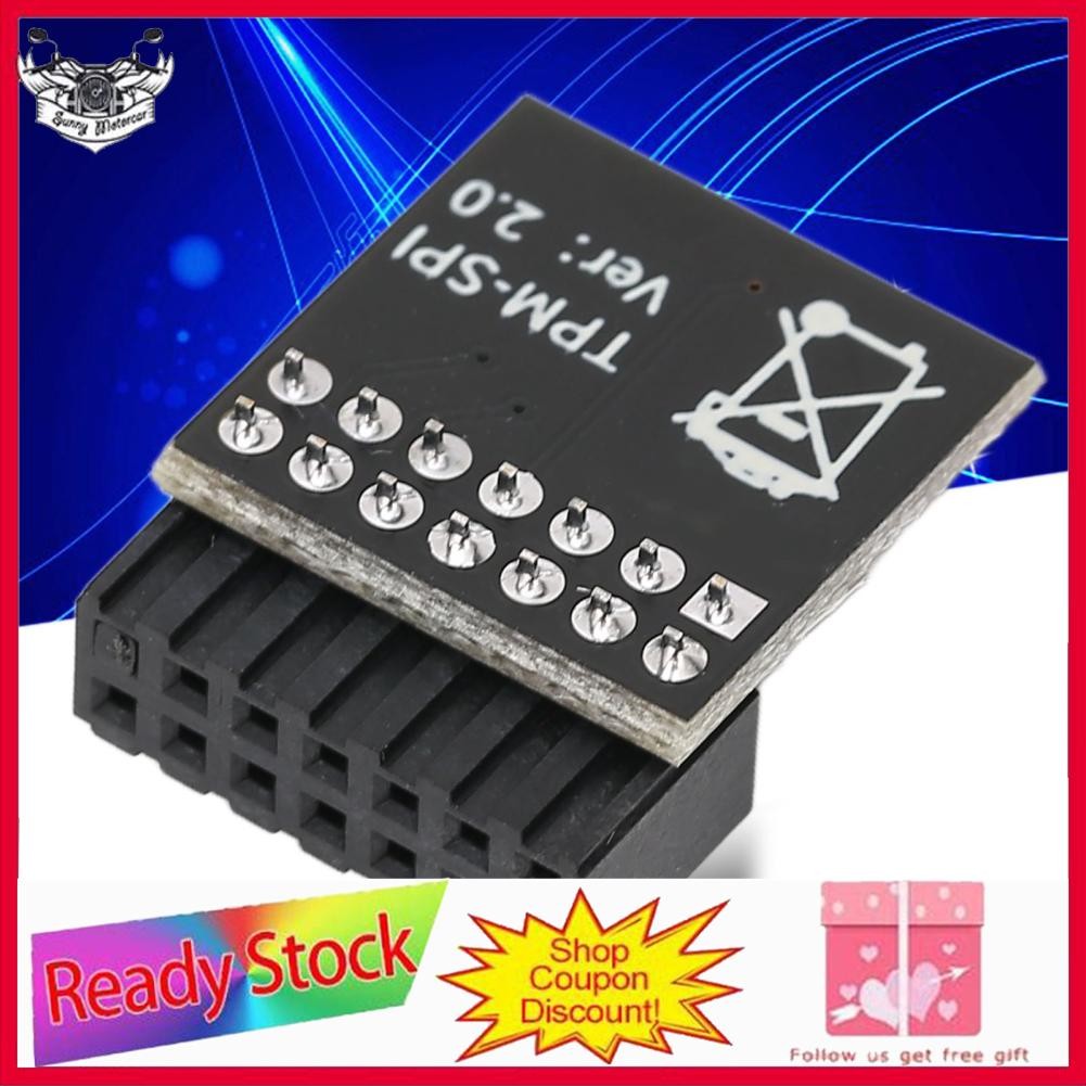Sunnyhousess TPM 2.0 Encryption Security Module Black 14pin Electronic ...