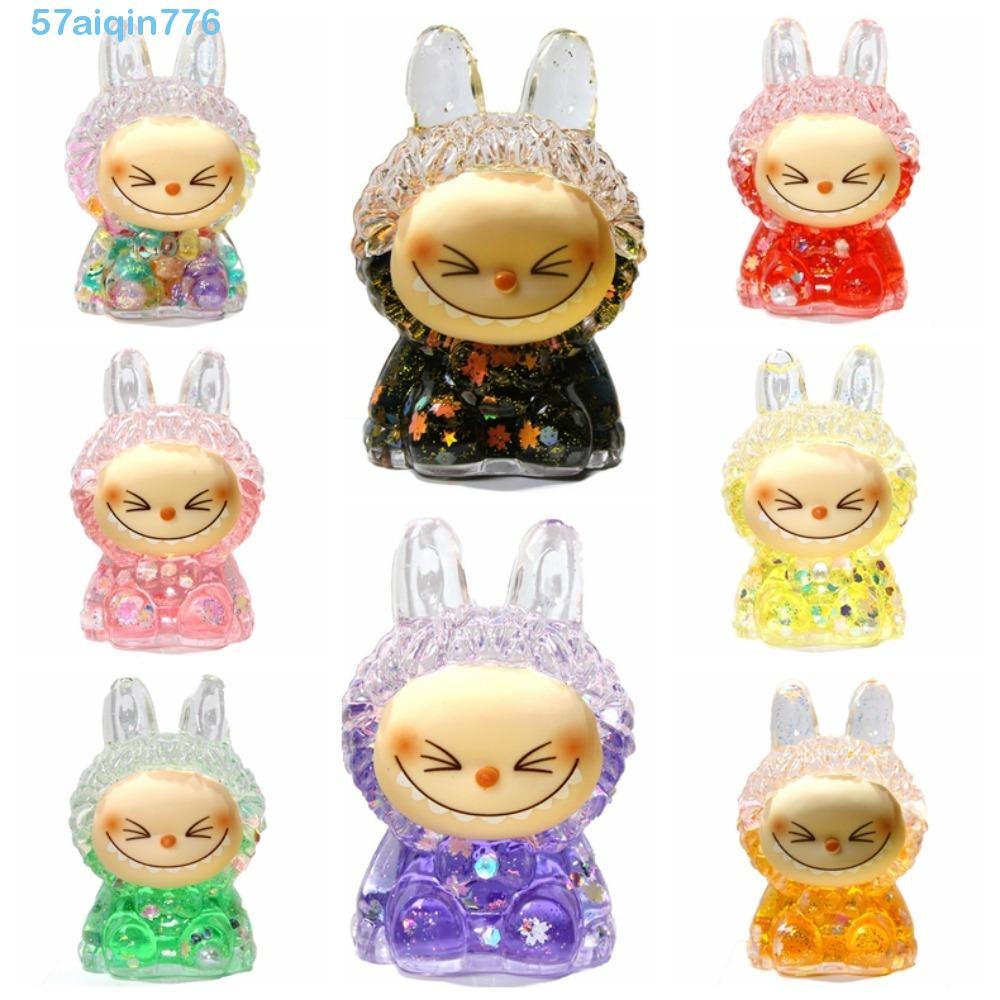AIQIN Candy Color Labubu Quicksand Doll, With Sequin Shiny Cartoon ...