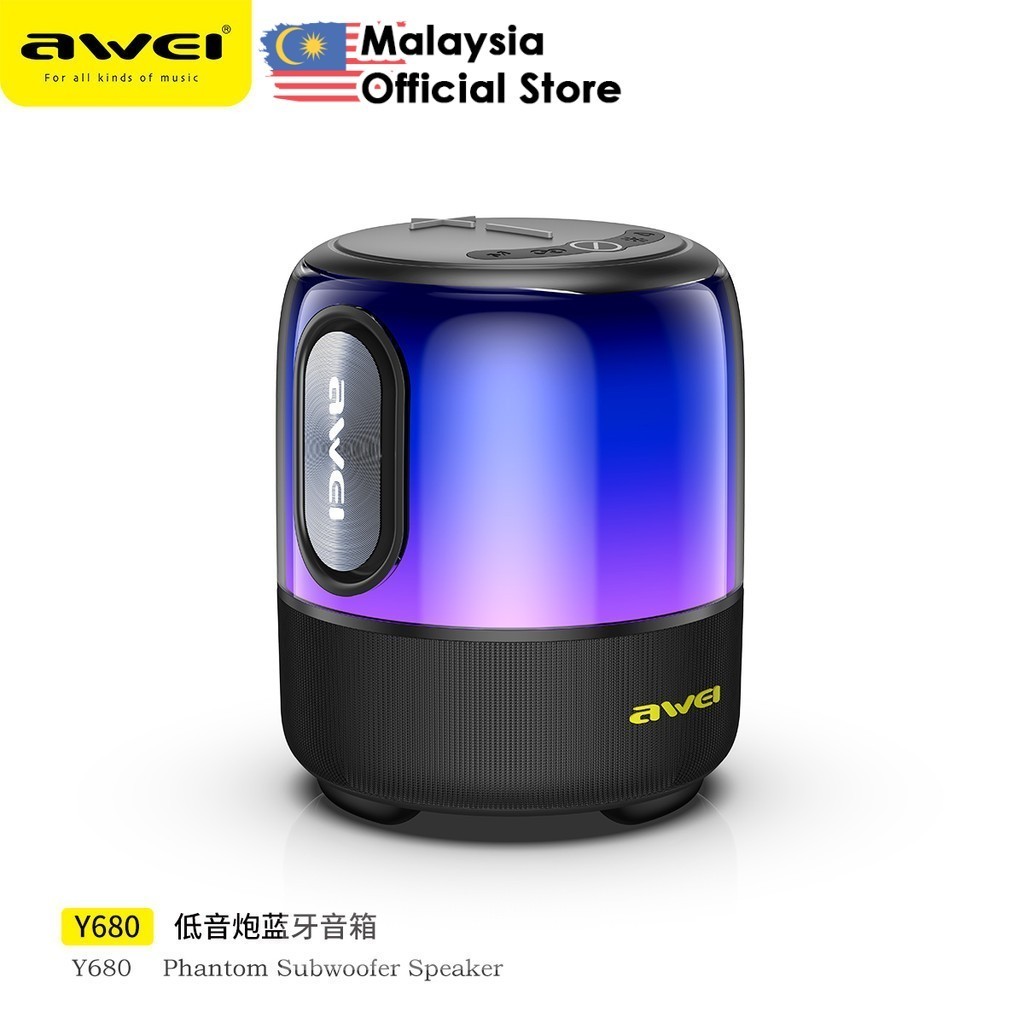 Awei Y680 RGB Phantom Subwoofer Wireless Speaker Music Play Luminous ...