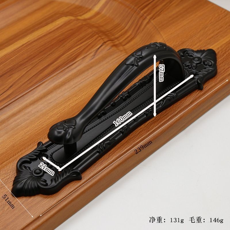 Black Surface Mounted Door Handle European Retro Wooden Door Door ...