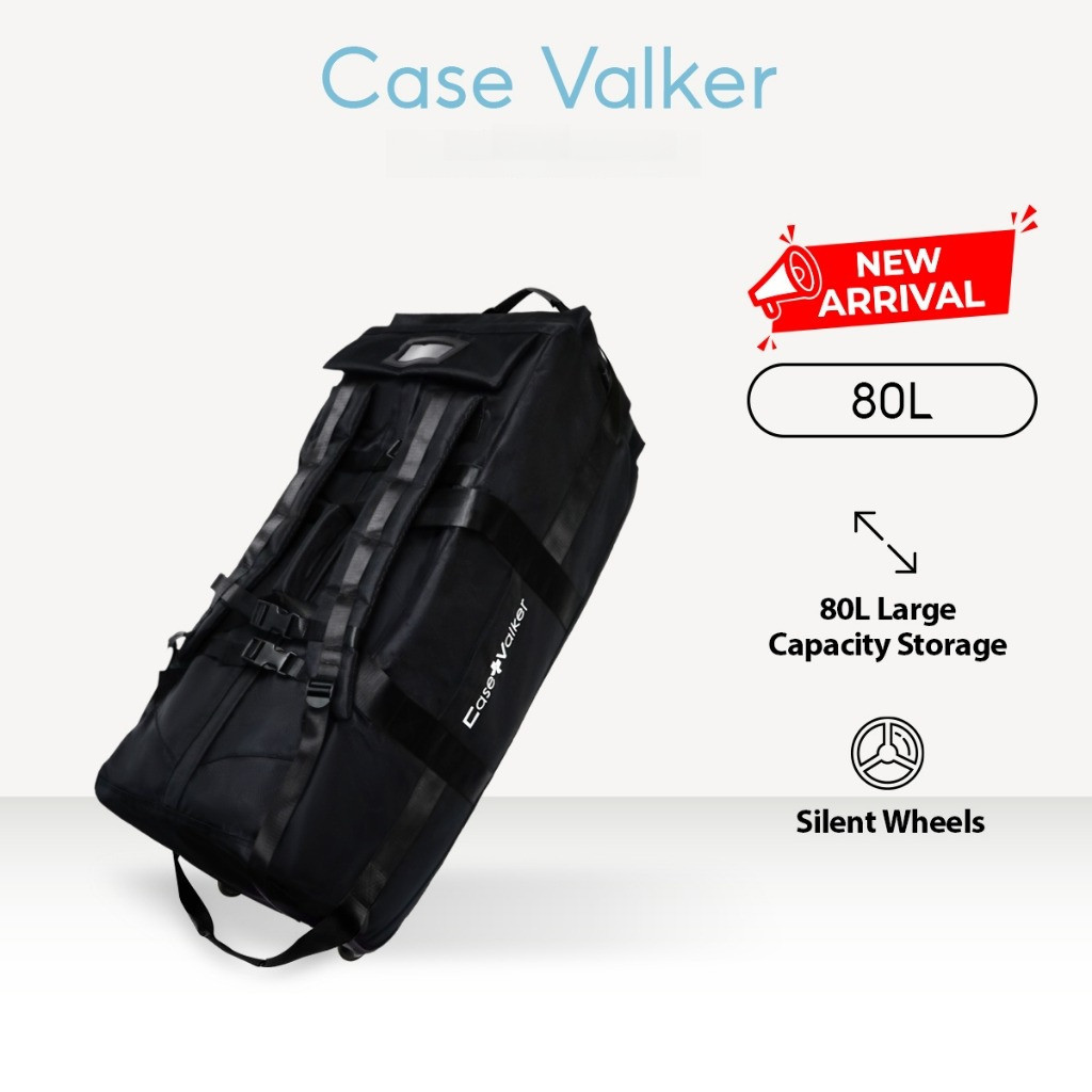 Case Valker 80L Explorer Foldable Trolley Bag Backpack 2 Wheels Beg ...