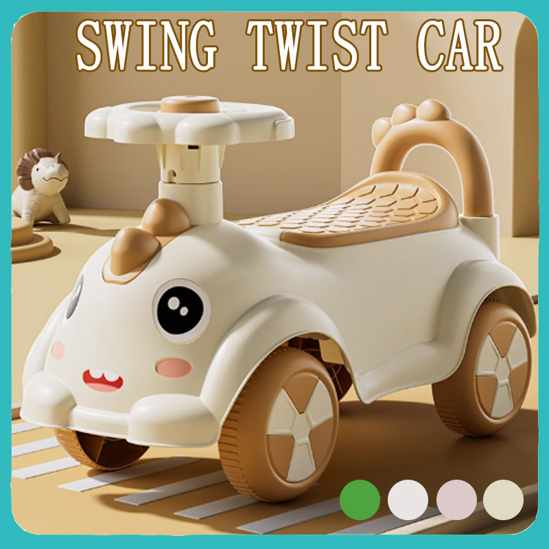 Kids Swing Twist Car 4 Wheels Ride-on Toy with Lights Music Anti ...