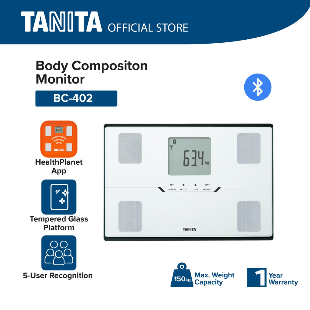Tanita Official Store BC-402 Monitor Mesin Komposisi Badan Bluetooth | Body Composition Monitor ...