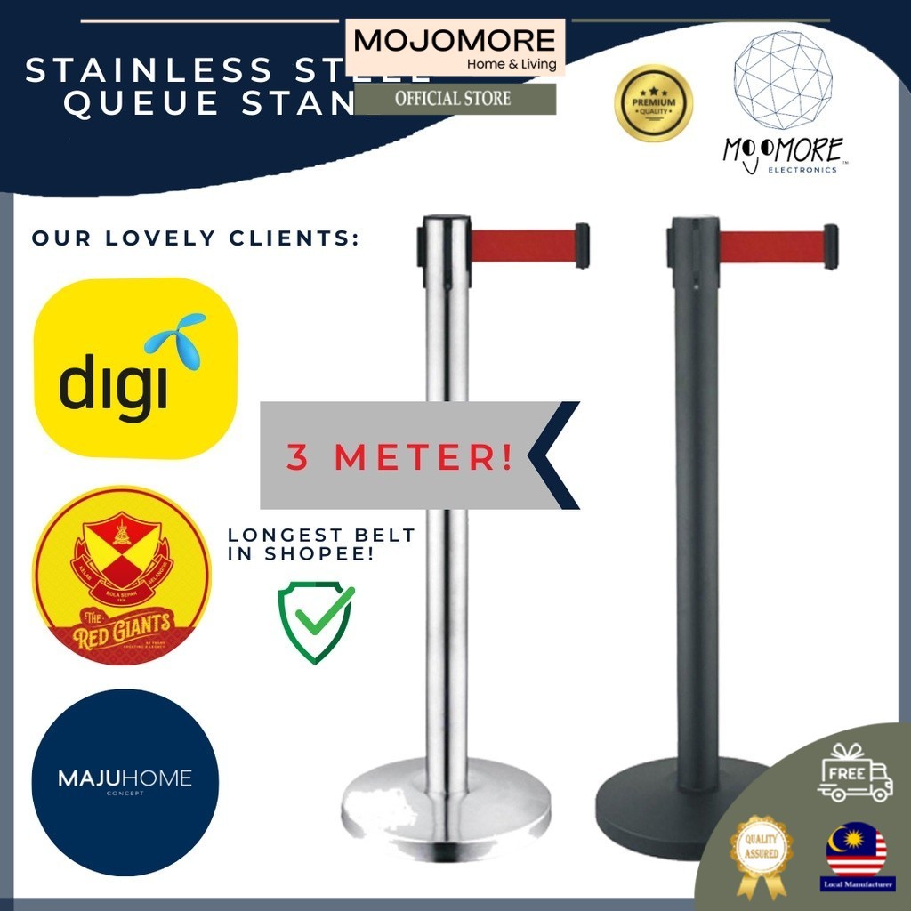 2025 Stainless Steel Queue Up Stand Tali Beratur 300CM 3M Retractable ...