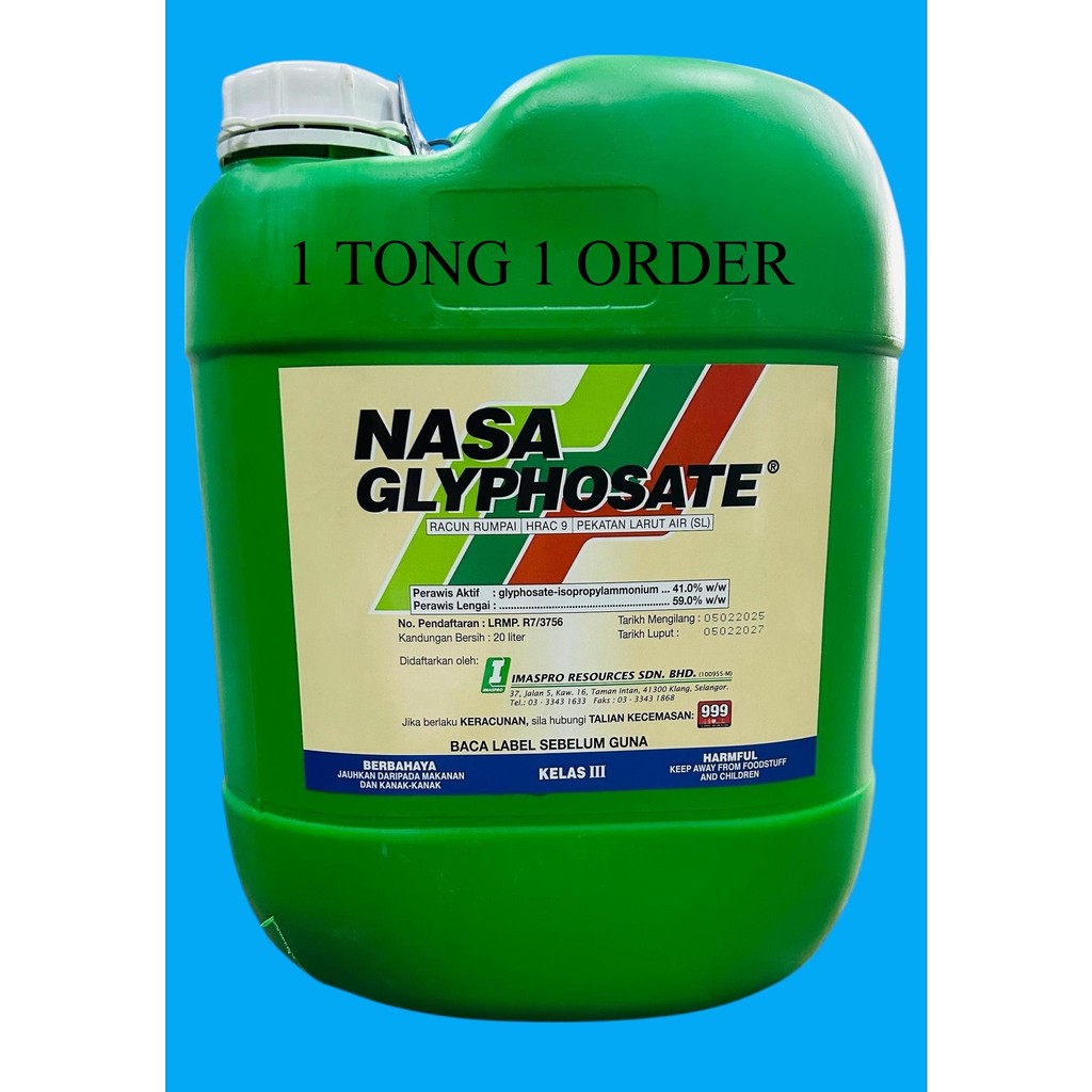 20L NASA Glyphosate 41% Racun Rumput Lalang Herbicide Generic | Shopee ...