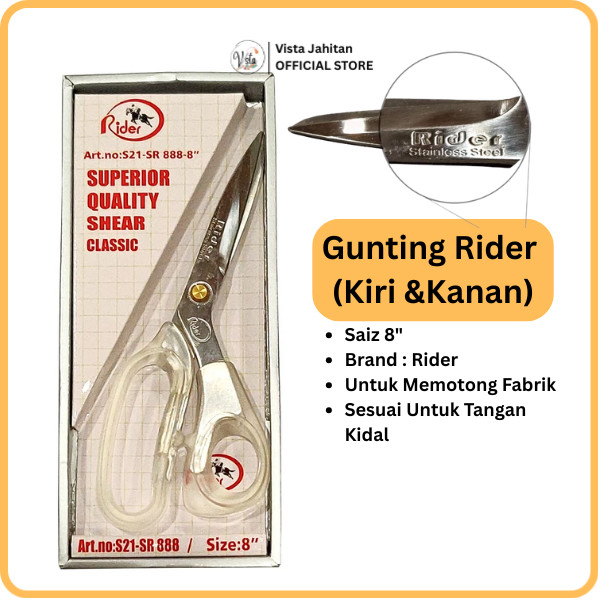 Gunting Rider size 8 - 2 in Tangan Kiri&Kanan/gunting kain/gunting ...