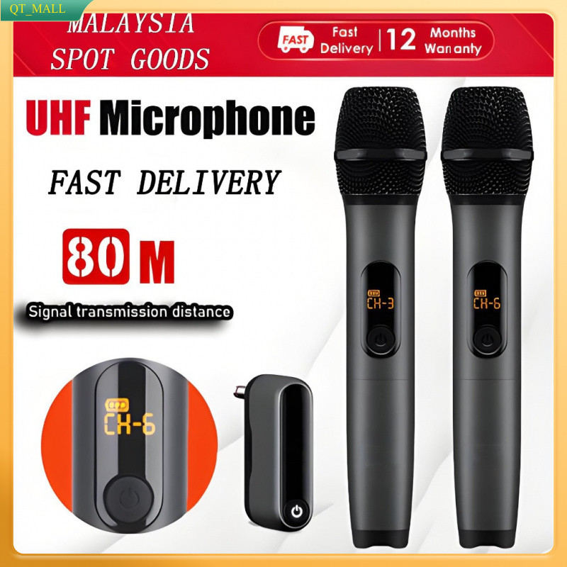Wireless Universal Microphone, Iconic Sound Rechargeable UHF Receiver ...
