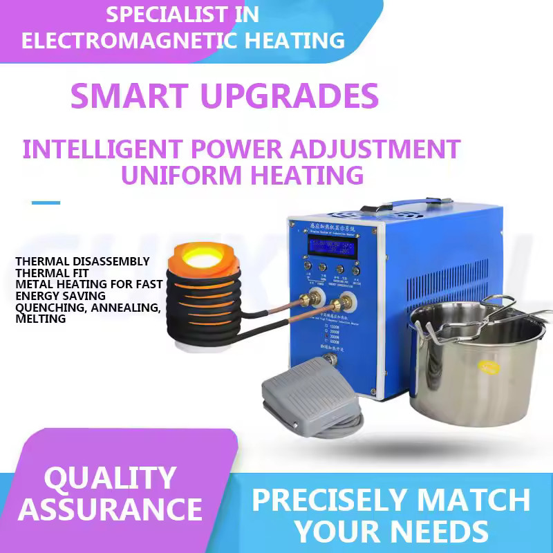 High Frequency Induction Heater Furnace Induction Heating Machine For Silver Gold Melting 220V ...