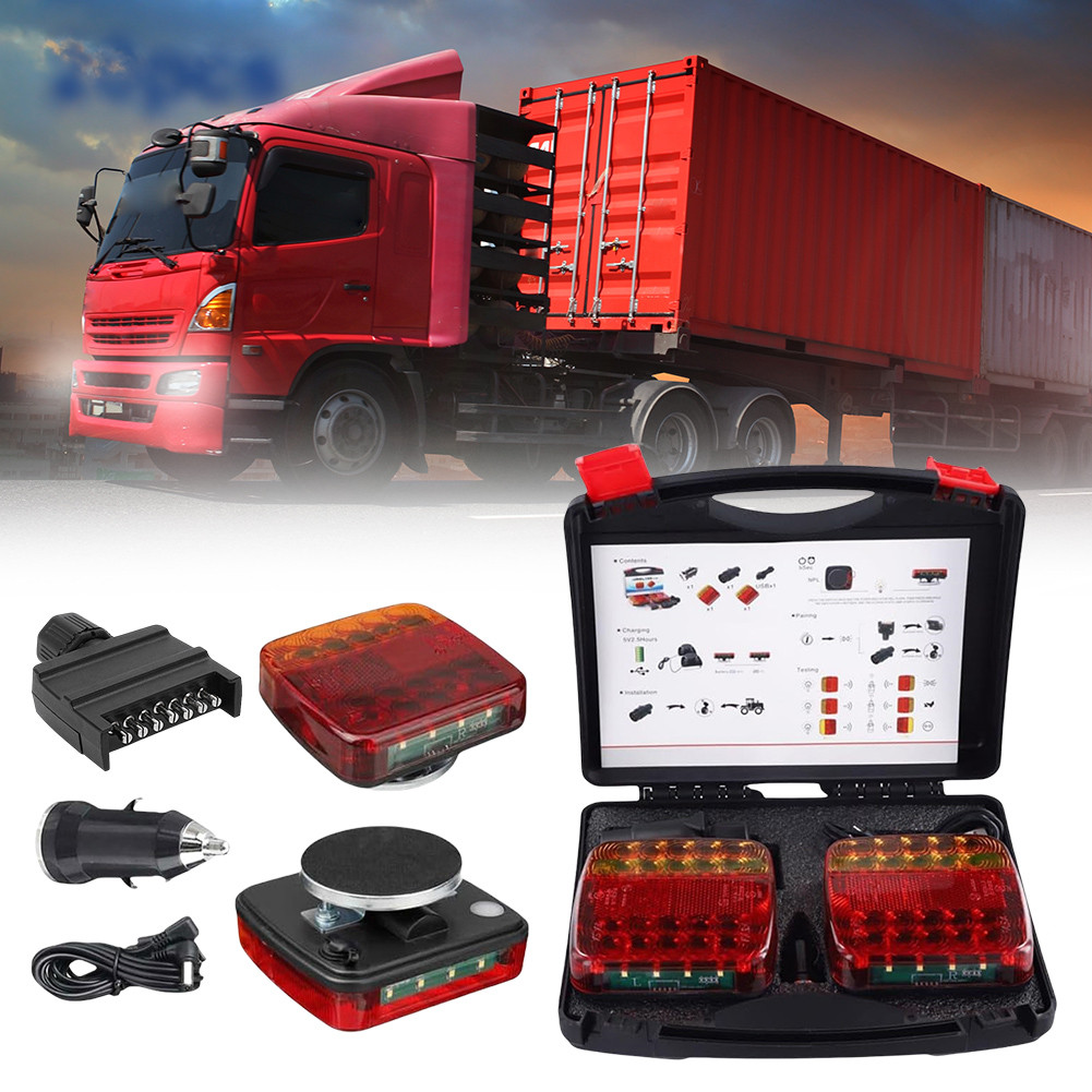 LED Magnetic Wireless Tail Lights for Trailer Waterproof Rechargeable ...