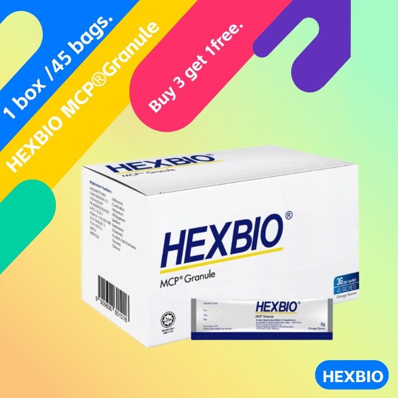 【buy 2 get1 free.】Hexbio Mcp Granule 30 Billion 3G X 45 Sachets hexbio ...