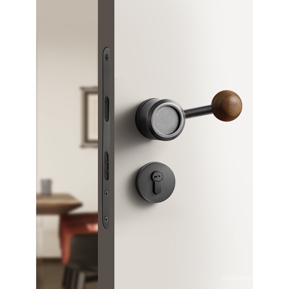 Medieval Style Bedroom Door Lock Household Wooden Door Walnut Door Lock ...