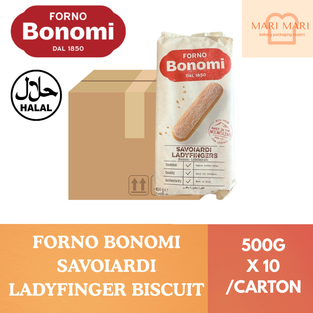(Carton) Forno Bonomi Savoiardi Ladyfingers Biscuit 500G x 10 | Biskut ...