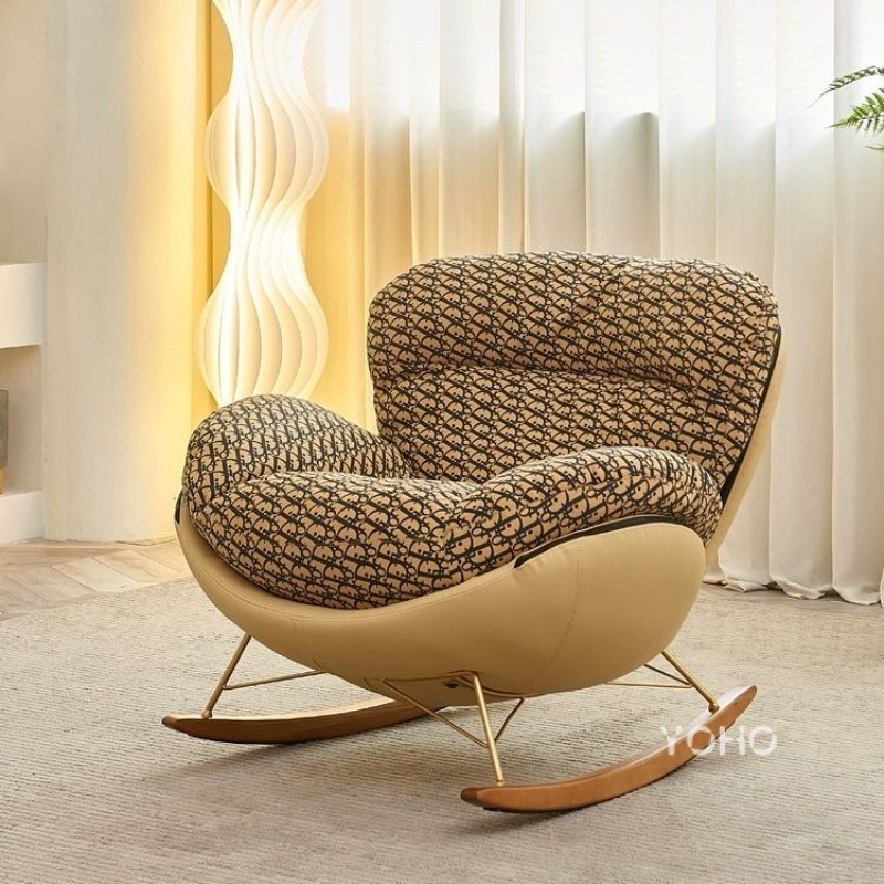 『Free Shipping』Ins lazy rocking chair single leisure recliner balcony ...