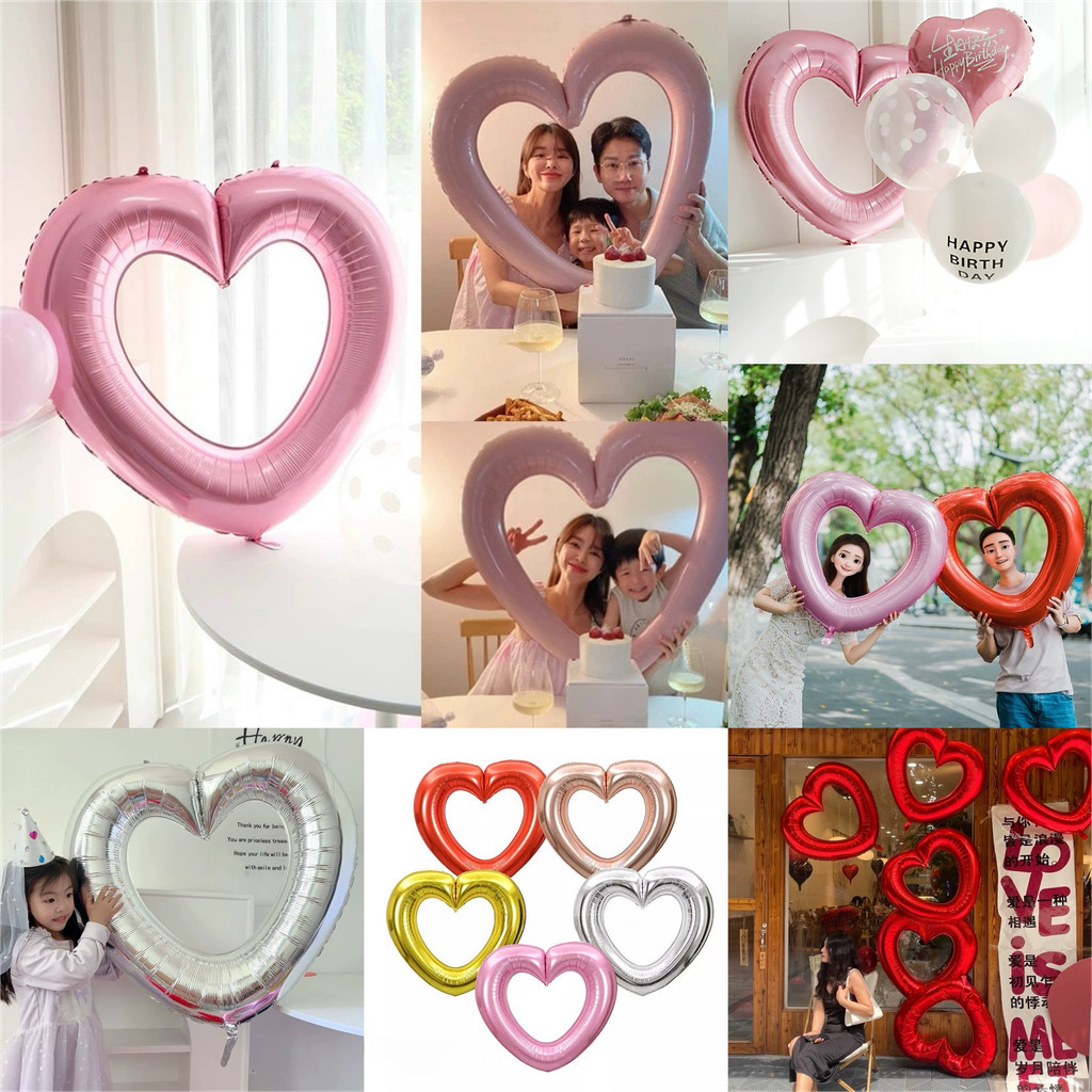 40 inch hollow heart balloon decoration layout Valentine's Day photo ...
