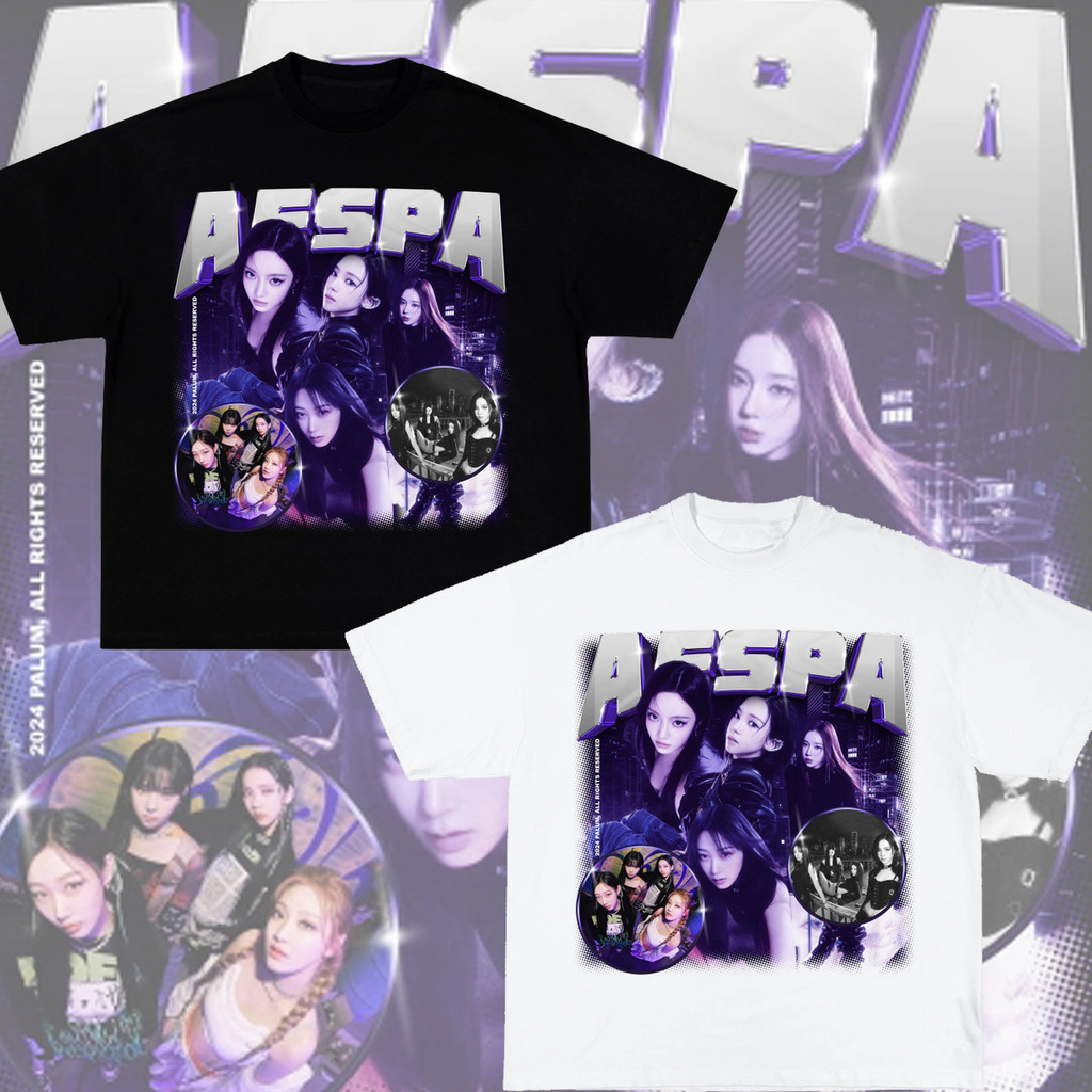 New In Kpop Aespa T-shirt Team Girls Vintage | Shopee Malaysia